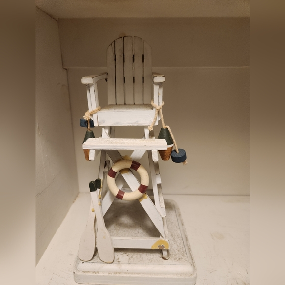 Accents | Vintage Resin Lifeguard Chair White Wooden Lifeguard Chair ...
